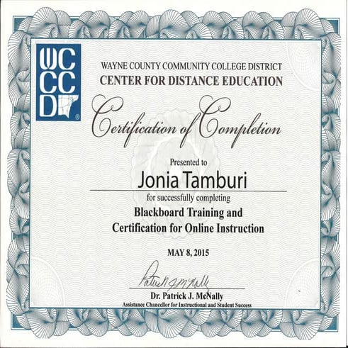 WCCCD ONLINE CERTIFICATION | PPT