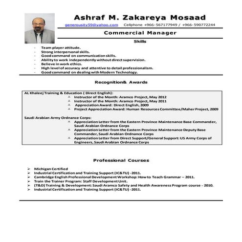 Ashraf CV - Commercial Manager | DOCX