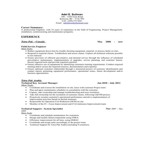 Adel Suliman Resume 2015 | DOC