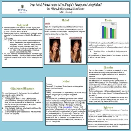 Facial Attractiveness and Perception Poster | PPTX
