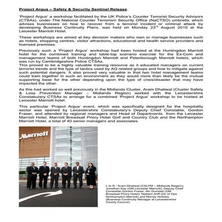 Project Argus MGS & press release - 08-2010 | PDF