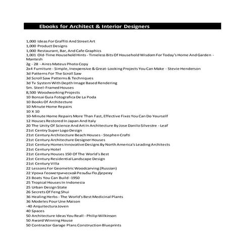 Ebooks for Architect 6000+ | DOCX