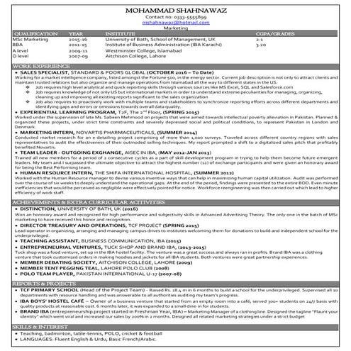Resume of Hassan Maqsood | PDF