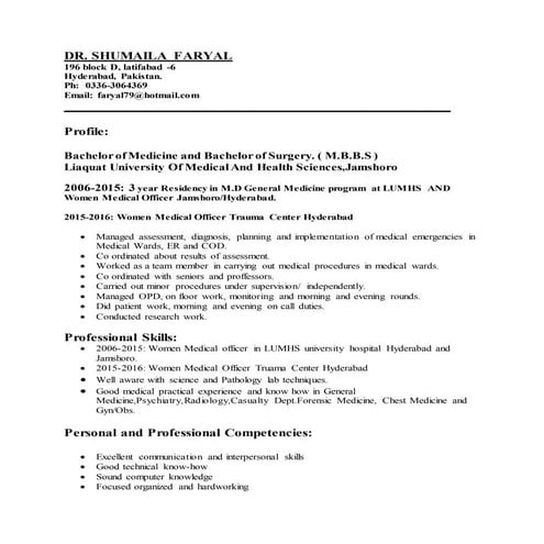 shumaila cv | DOCX