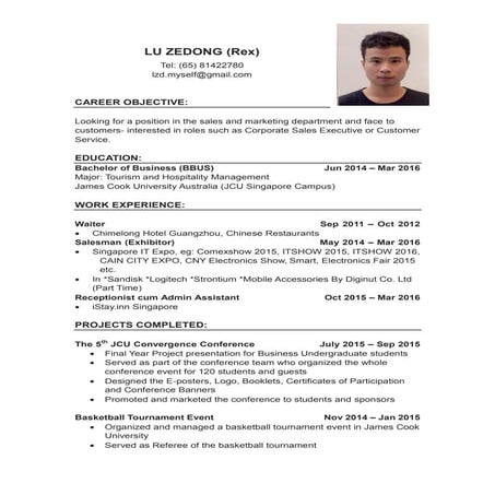 Resume Lu Zedong | PDF