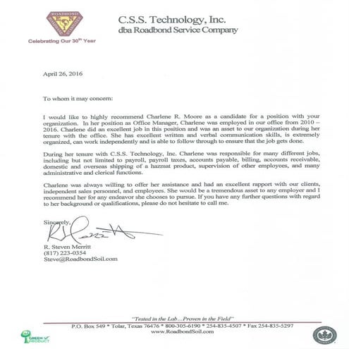 CSS Reference Letter | PDF