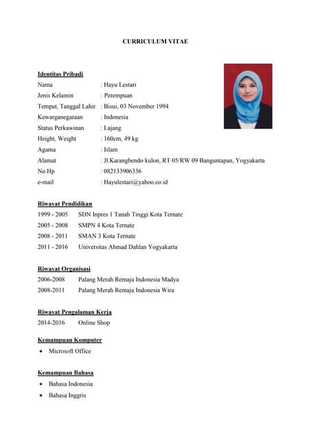 Curriculum Vitae Febriana | PDF