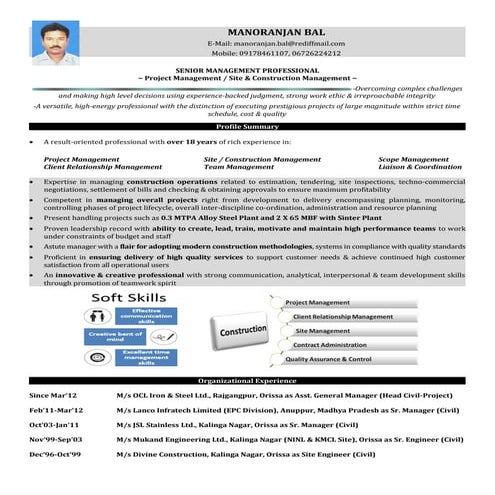 Manoranjan Bal Resume | DOC