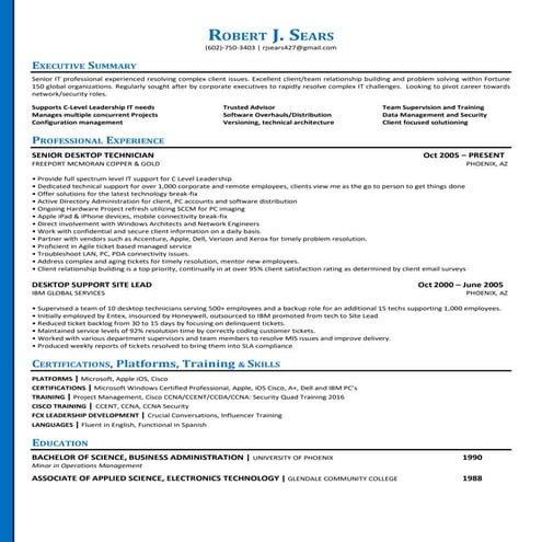 Robert Sears Resume1 | PDF
