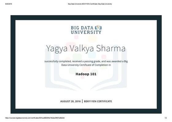 Big Data University DS0105EN Certificate _ Big Data University | PPT