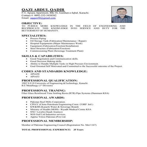 updated Cv 04-01-2017 (1) | PDF | Civil Engineering Industry | Industries