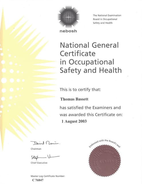 BOSIET Certificate Lim Yee Fong | PDF