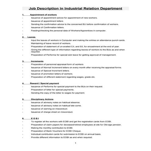 Job description | PDF