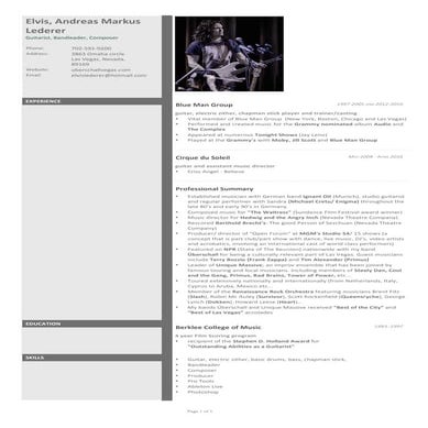 Elvis, andreas markus Lederer's resume-3 | PDF