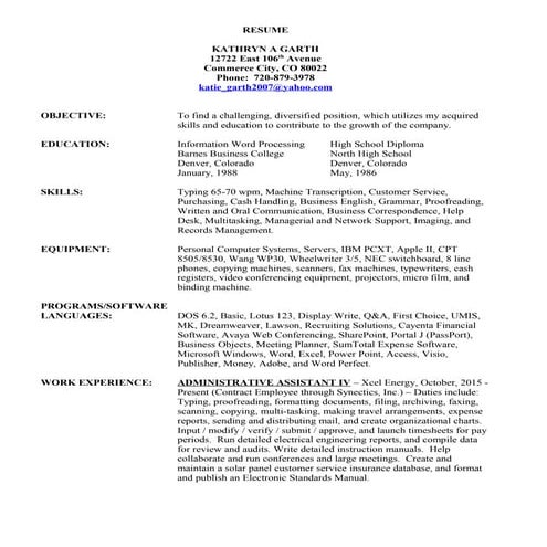 Diane Blythe Professional Resume 2015 | PDF
