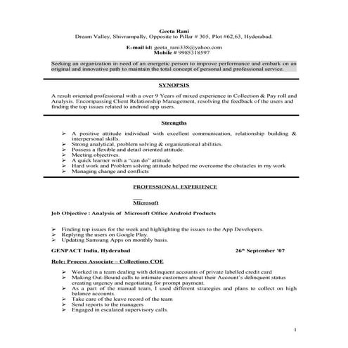 Geeta resume - 16th GEN-ADP-MSFT | PDF