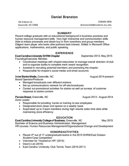 internship resumepdf | PDF