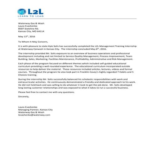 Internship Completion Letter | PDF | Business | Business and Finance