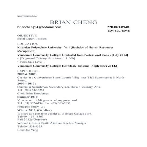 Brian Resume | DOCX
