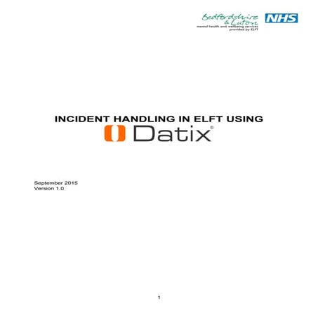 Datix Handler Training manual | PDF