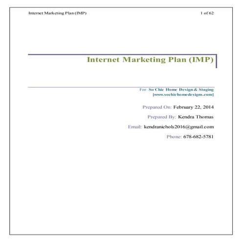 Internet Marketing Plan | PDF