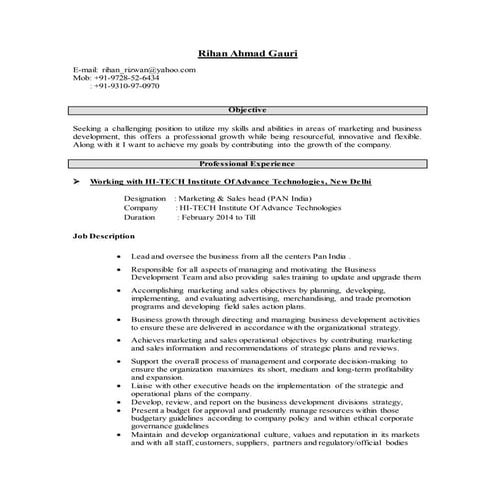 Resume Hi-Tech. | DOCX