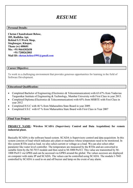 shiv resume2-1 | PDF