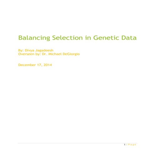 Balancing Selection in Genetic Data | PDF