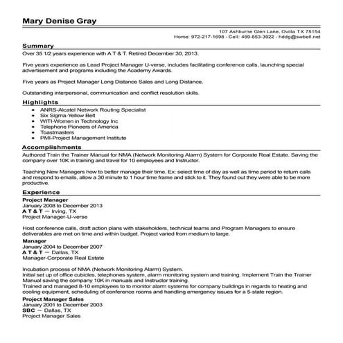 Mary Denise Gray Resume | PDF