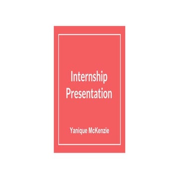 Internship Presentation | PPTX