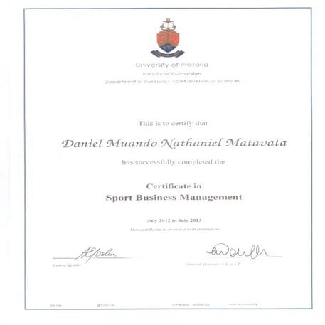 Certificate in Sport Business Management | PDF | Business and Finance