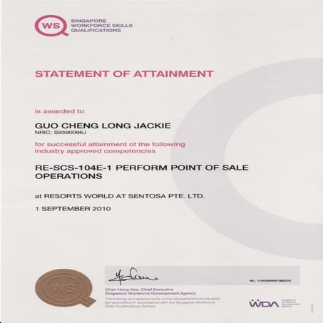 WDA RETAIL CERTS | PDF