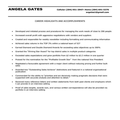 AGates Career Highlights | PDF