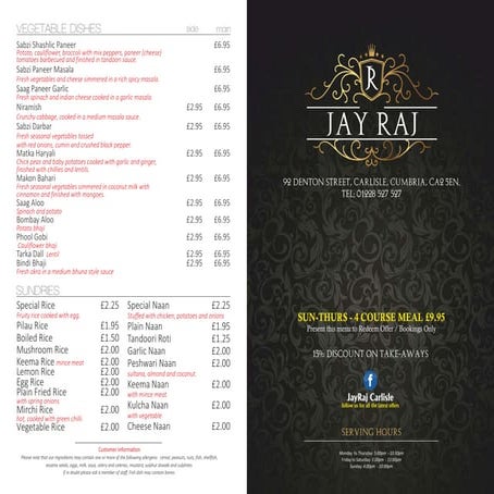 Sangam indian cuisine Menu | PDF