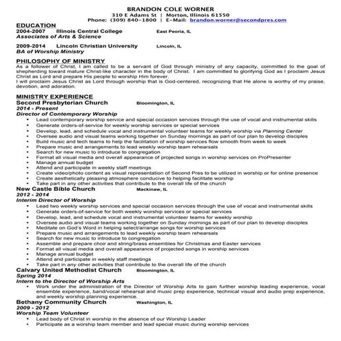 Ministry Resume | PDF