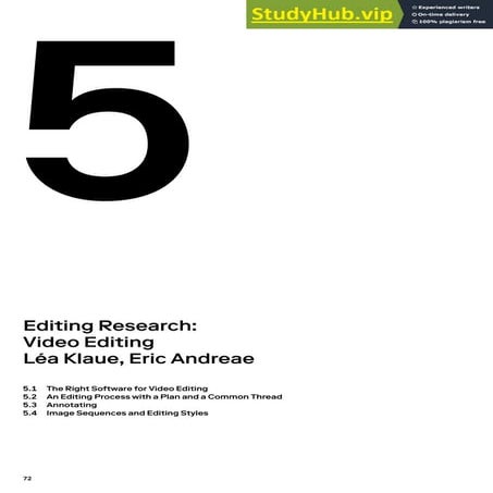 5 Editing Research Video Editing | PDF