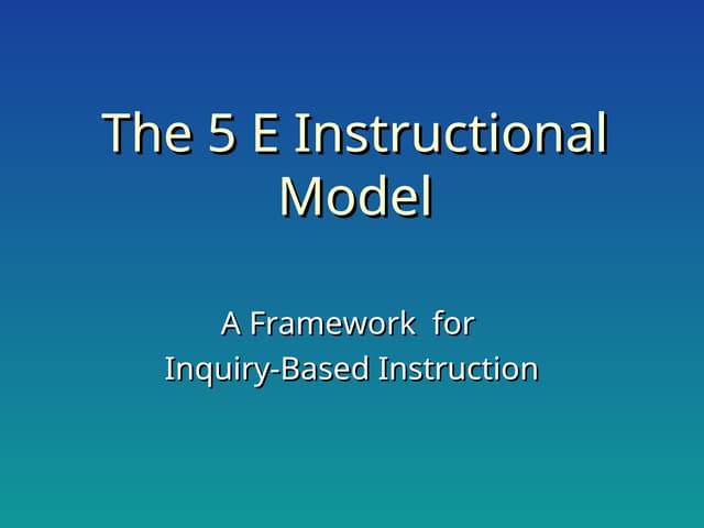 5 e model teaching &lesson plan | PPTX