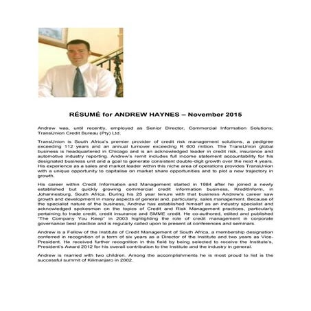 Andrew Haynes_Speaker Resume | PDF