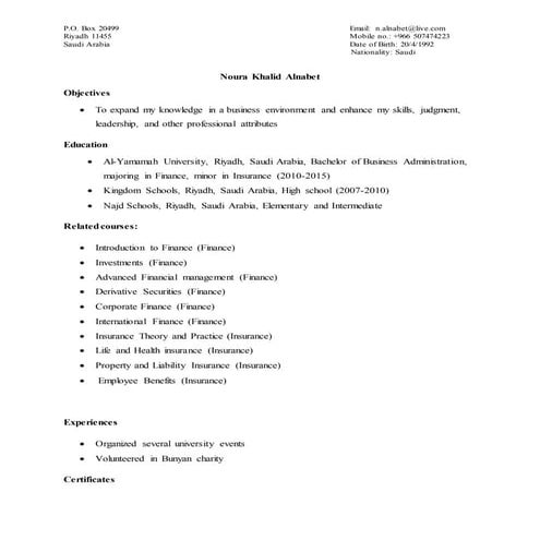 CV (Nora) | DOCX