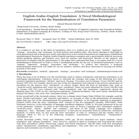 Foreignization and Domestication examples between English and Arabic | PDF