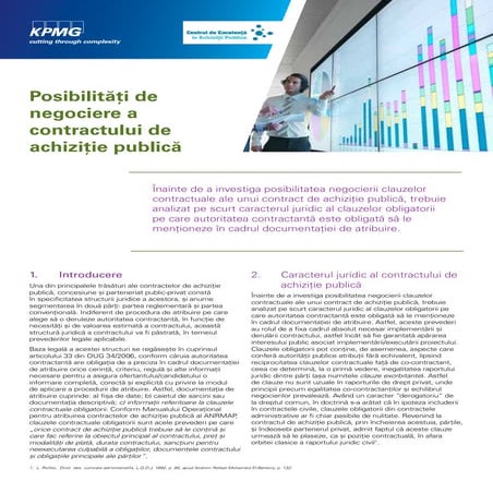 Posibilitati de negociere a contractului de achizitie publica | PDF