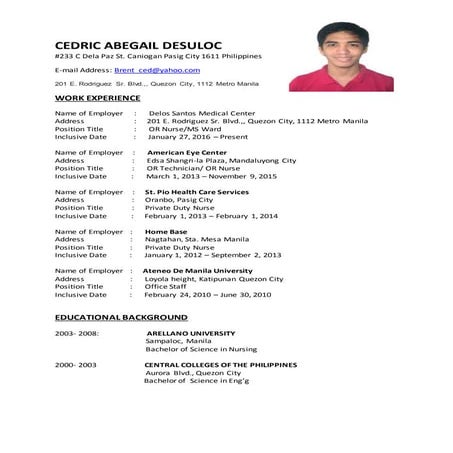 resume cedric | DOCX