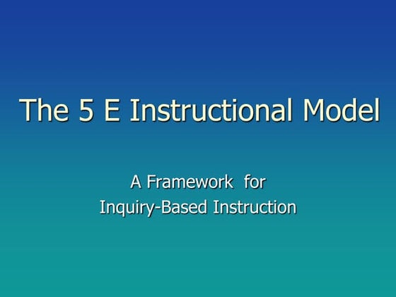 5 e's model lesson plan | PPT