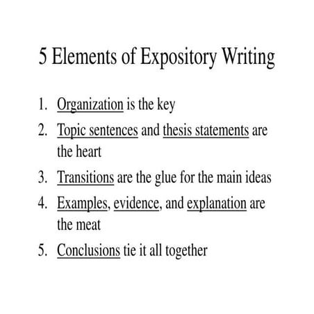 5 Elements Of Expository Writing | PDF