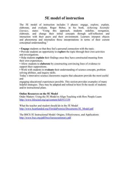 5 e model lesson plan | PPT