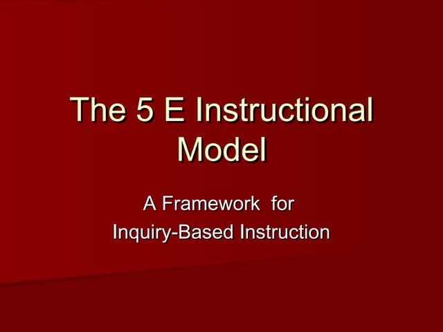 5 E instructional model