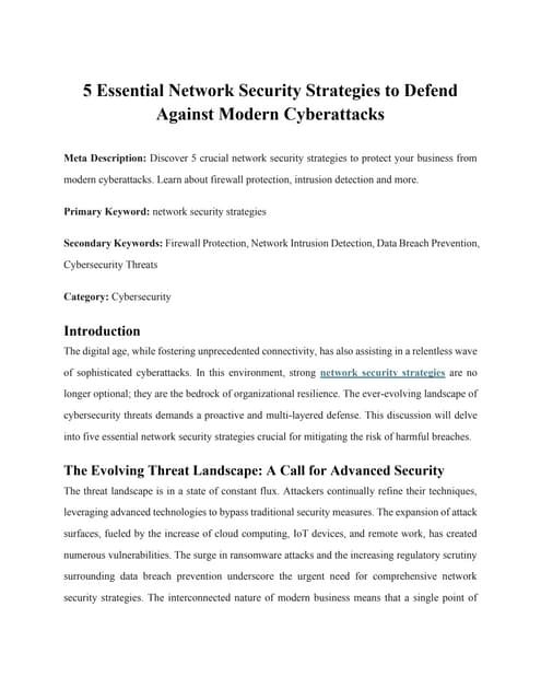 Securing Your Network with Innovative Technologies | PDF