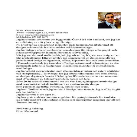 Personligt Brev 1 | PDF