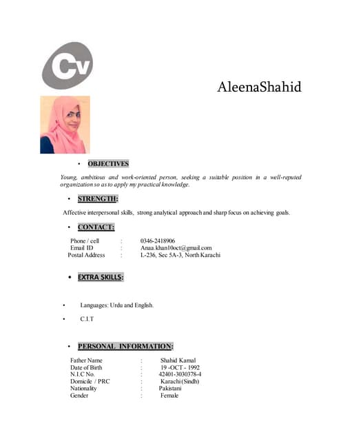 Zainab CV | PDF
