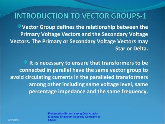 Three phase vector groups | PDF